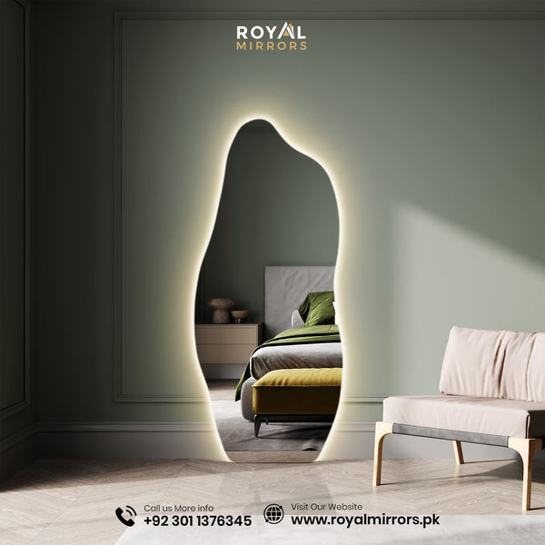Irregular Vanity Mirror with Lights | Backlit Irregular LED Mirror ...
