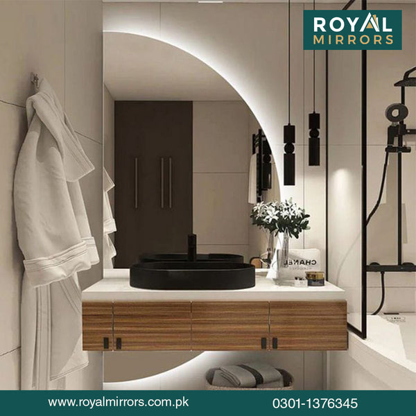 Semi Circle Backlit Mirror | Smart Touch LED Mirror | Vanity Mirrors ...